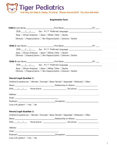 Forms | Tiger Pediatrics